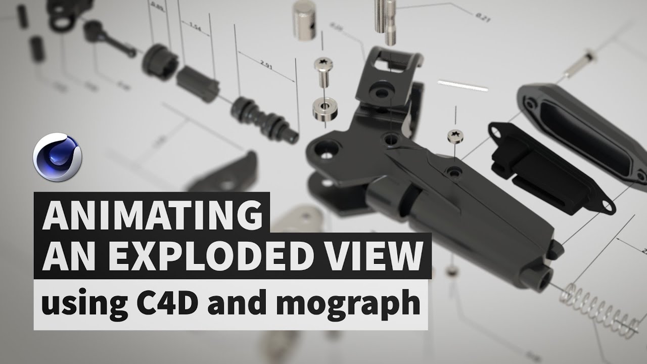 animating an exploded view in C4D and mograph - YouTube