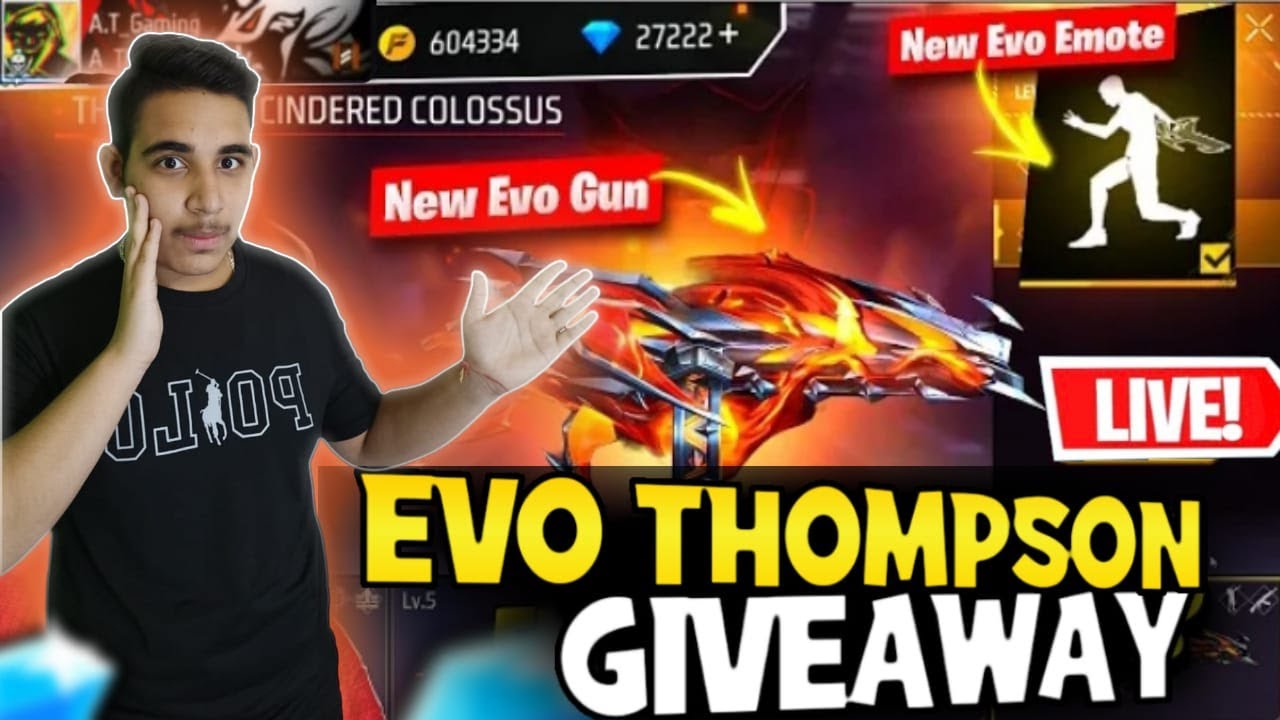 FREE FIRE LIVE| Evo THOMPSON Giveaway |FF LIVE GIVEAWAY|CUSTOM ROOM ...