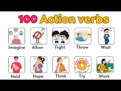 100 Action verbs in English with sentences | Action verbs for beginners ...