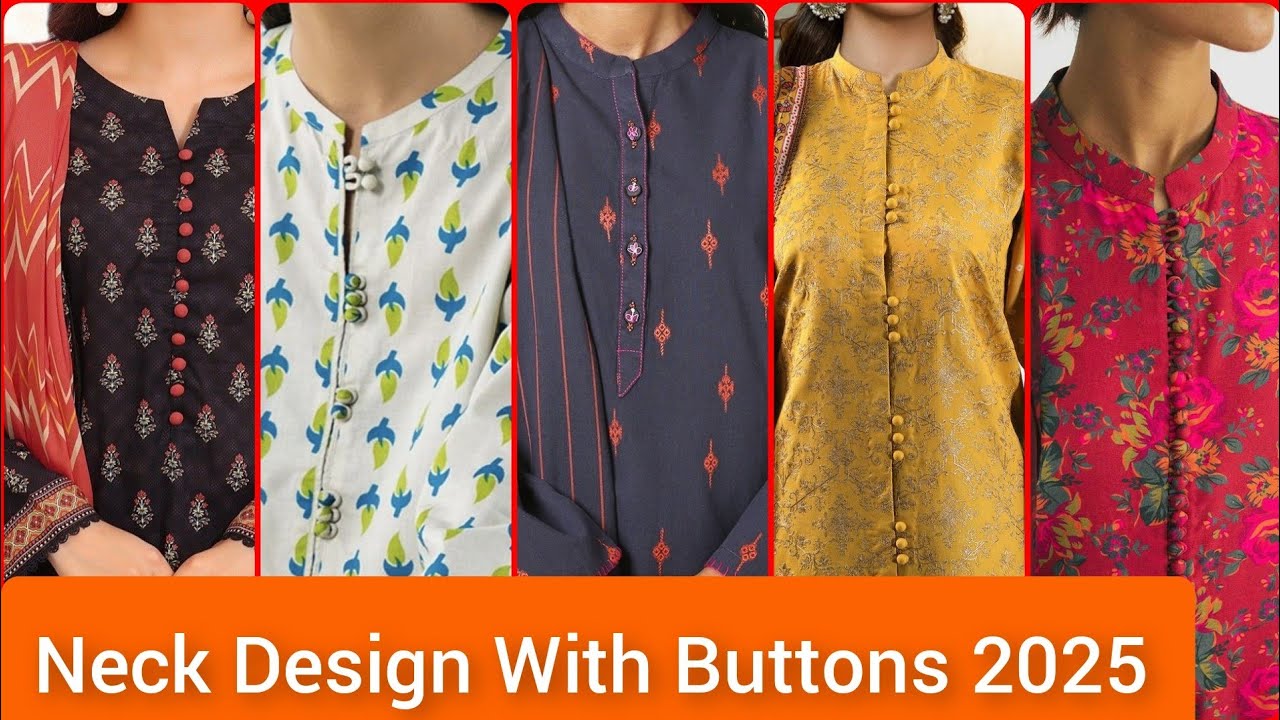 Stylish Neck Design With Buttons/New Neck Design 2025/Galay Ke Design ...