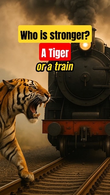 Who is Stronger a tiger or a train? Amazing Facts #amazingfact #facts # ...