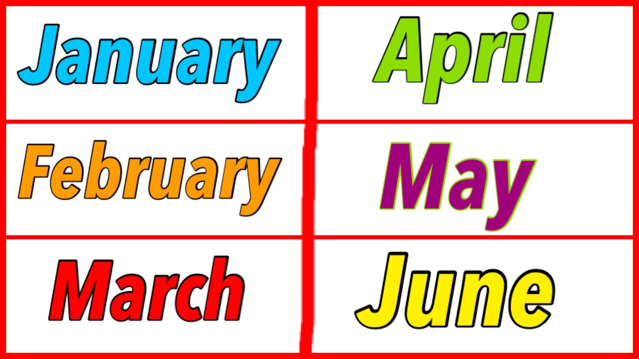 12 months of the year | Month of the year | January February March ...