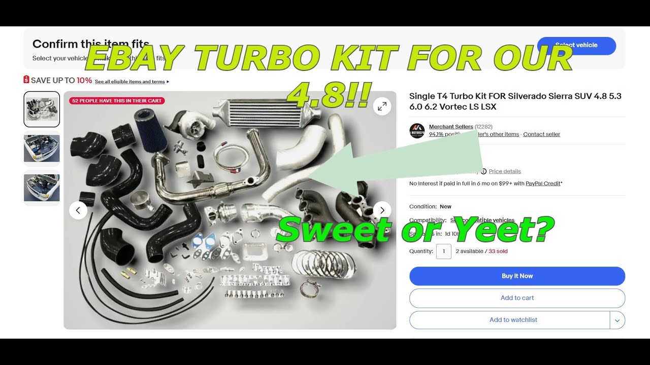 So, I pulled the trigger and got an Ebay Turbo Kit for our 4.8LS. - YouTube