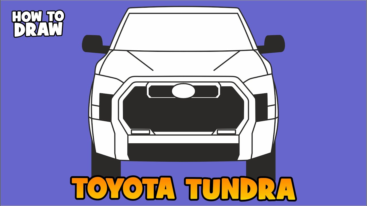 How to draw Toyota Tundra Front view - YouTube