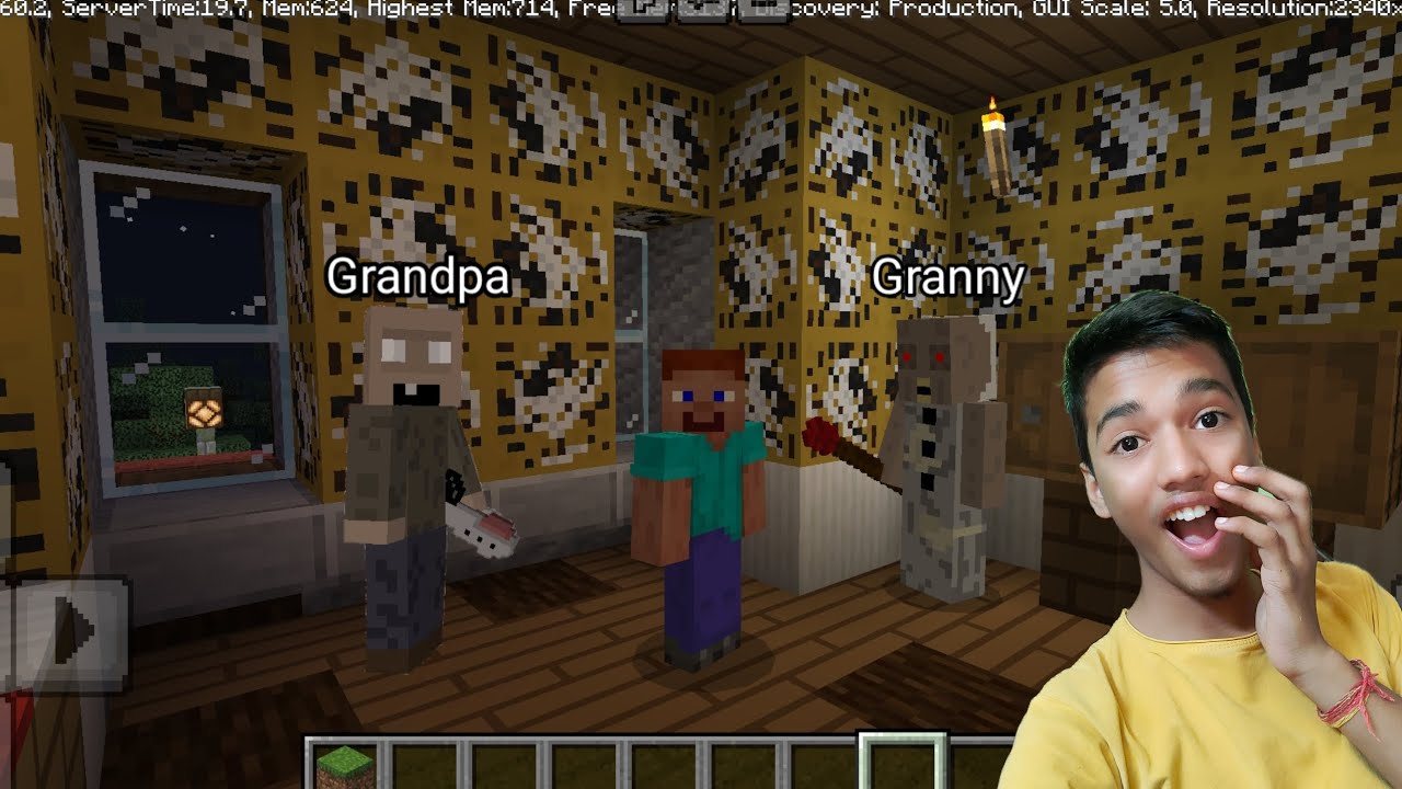 I meet Granny Grandpa in Minecraft || Mr.Delta2.o || Minecraft gameplay ...
