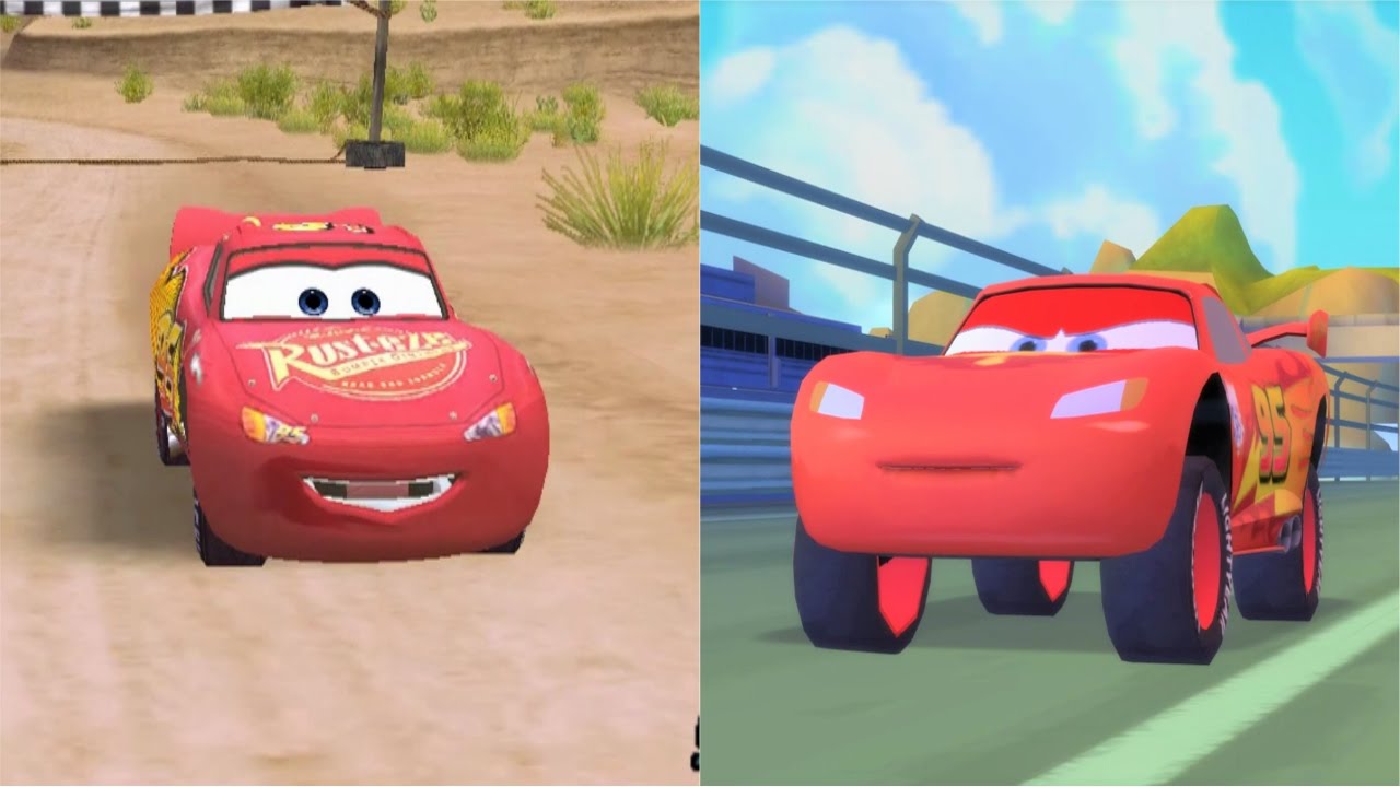 Cars 1 vs Cars 2 Lightning McQueen HD Race Gameplay - YouTube