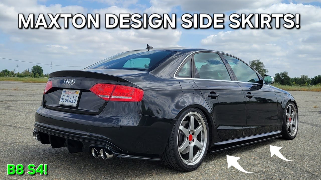 MAXTON DESIGN SIDE SKIRTS INSTALL on my Supercharged 2010 Audi B8 S4 6 Speed Manual! - YouTube