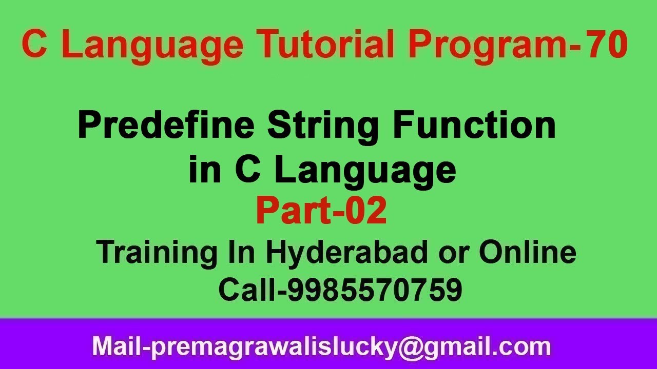 String Functions In C Programming Program 70 C Programming Tutorials 1186