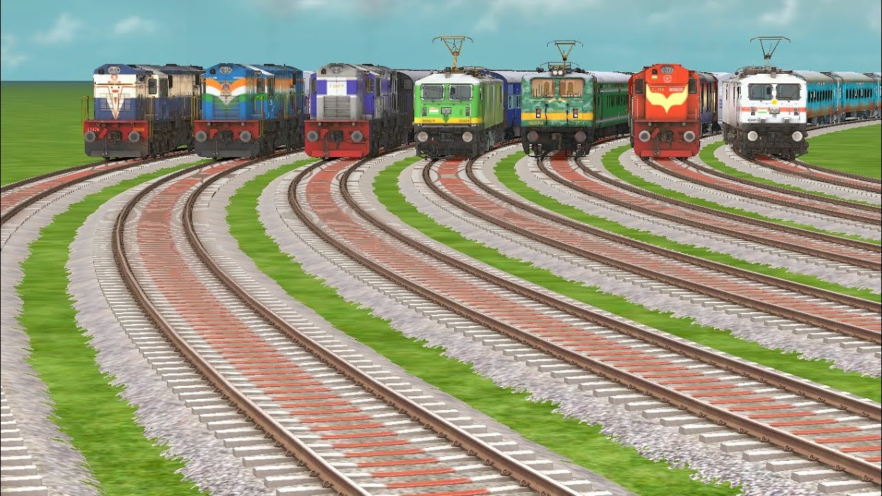 🆕 Indian Railways Track Train Crossing Super.Fast🔸Bumpy Forked Railroad ...