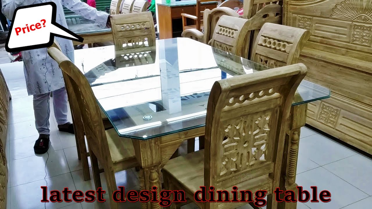 Latest dining table design and price | চিটাগাং সেগুন কাঠের ডাইনিং ...