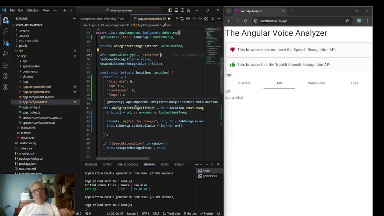 Angular - Web API Speech Analyzer - Video 028 tabbing/url working but awkward - YouTube