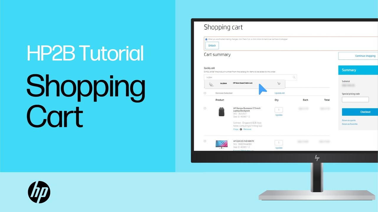 HP2B Tutorial: The Shopping Cart | HP Support - YouTube