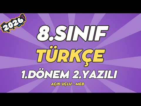8. Sınıf TÜRKÇE 1.Dönem 2.Yazılı 🧑‍🏫 MEB Müfredatı #2026