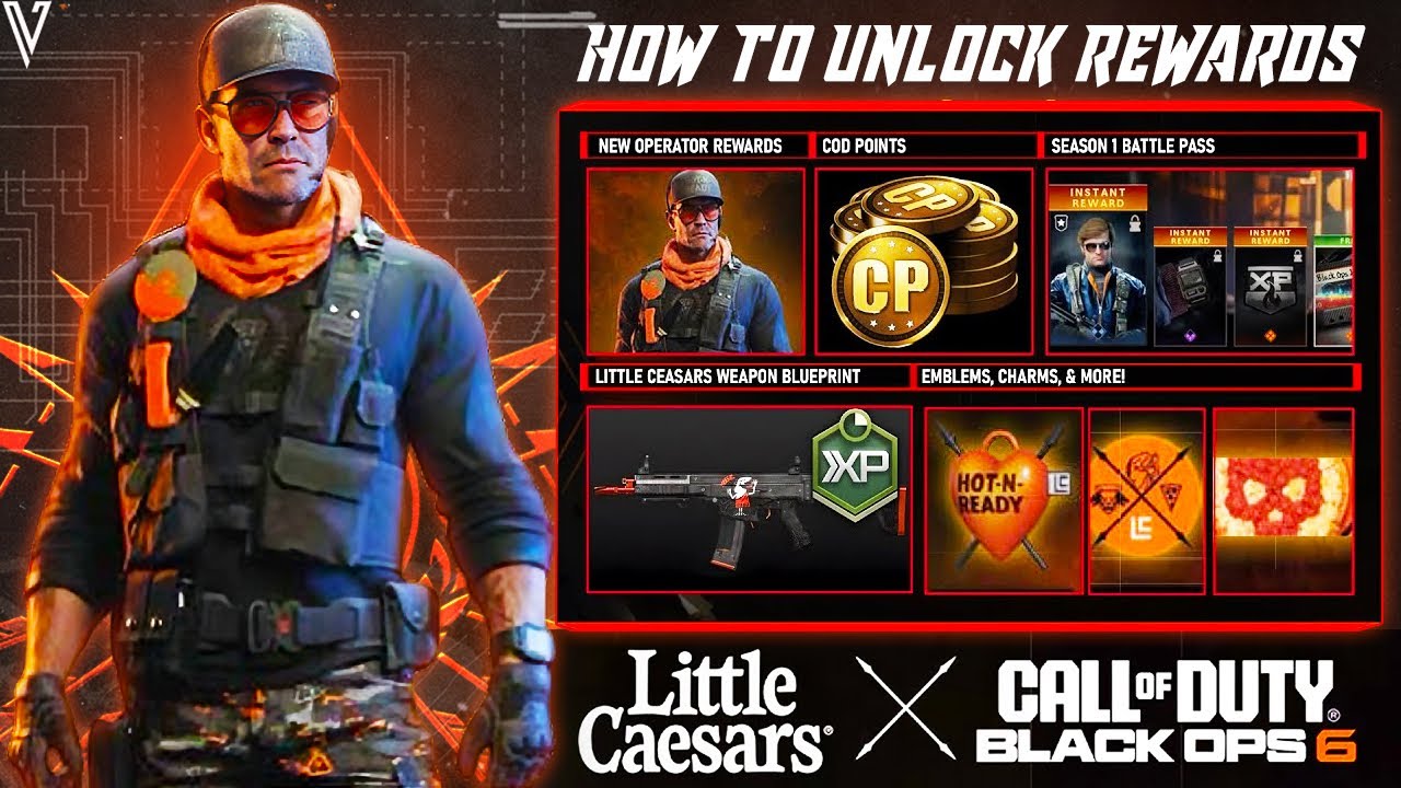 HOW TO GET FREE BO6 LITTLE CEASARS REWARDS! (FREE Operator, Battle Pass ...