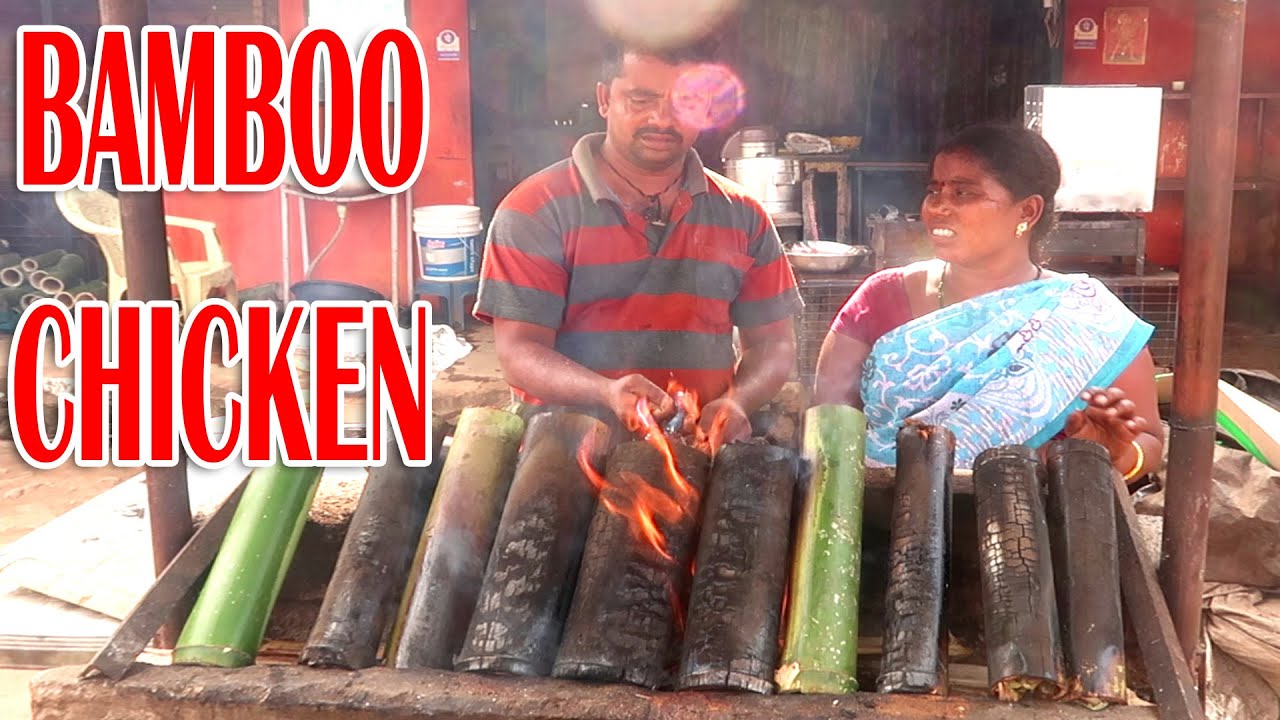 Famous Bamboo Chicken at Maredumilli | Village Food | Traditional ...