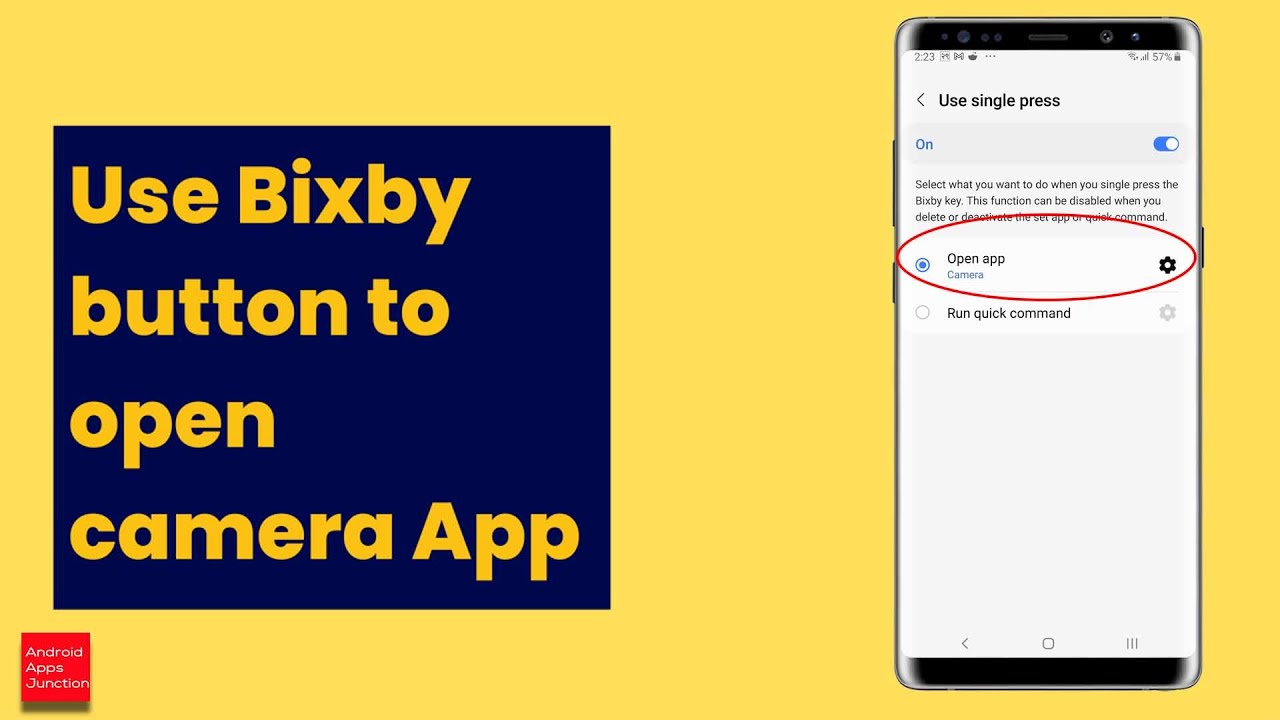 How to use shortcut key to open camera in Samsung phone | Use bixby ...
