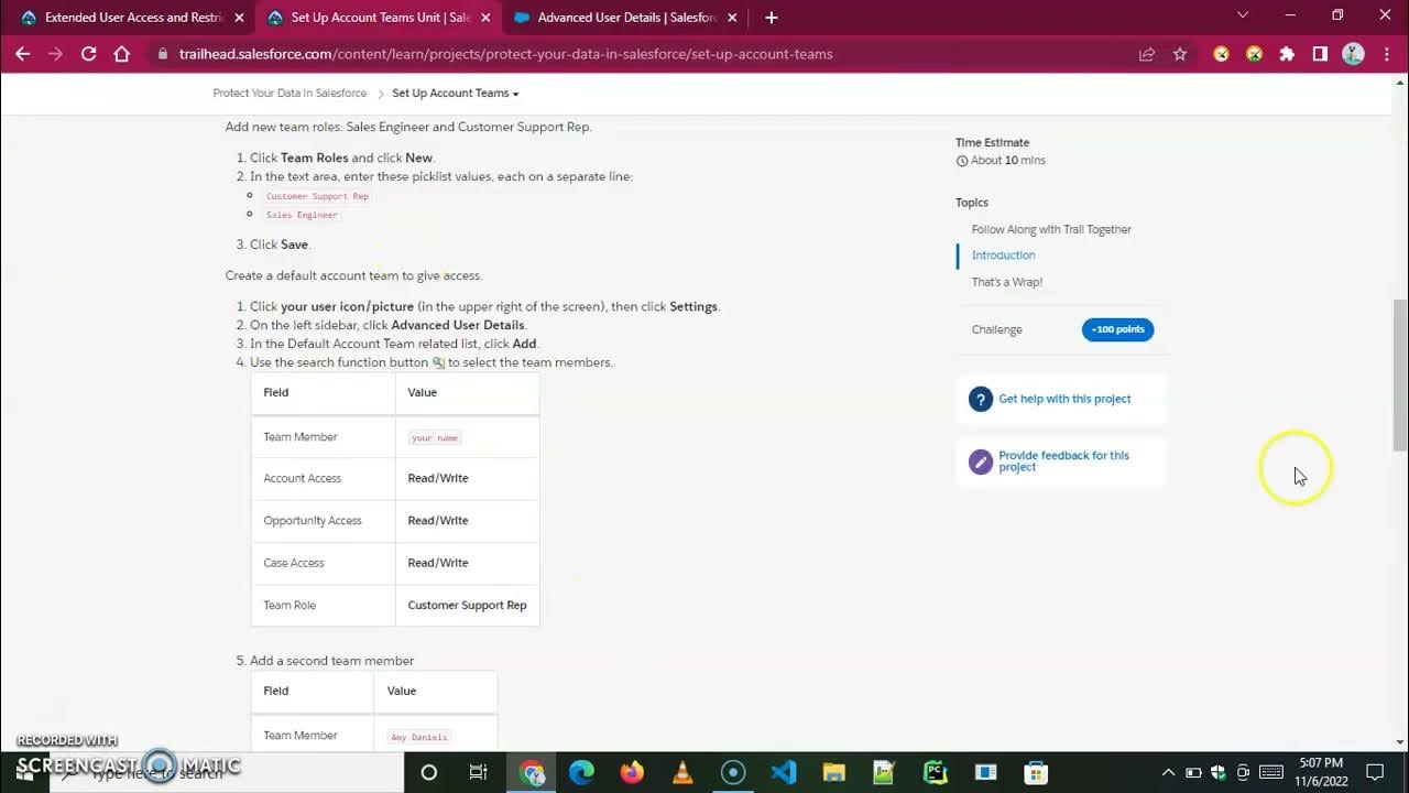 Set Up Account Teams||Protect Your Data in Salesforce - YouTube