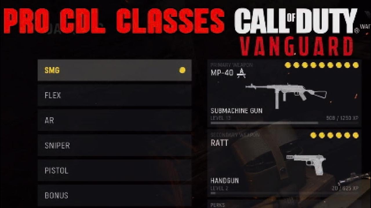 CDL CLASSES VANGUARD - PRO LOADOUTS - YouTube