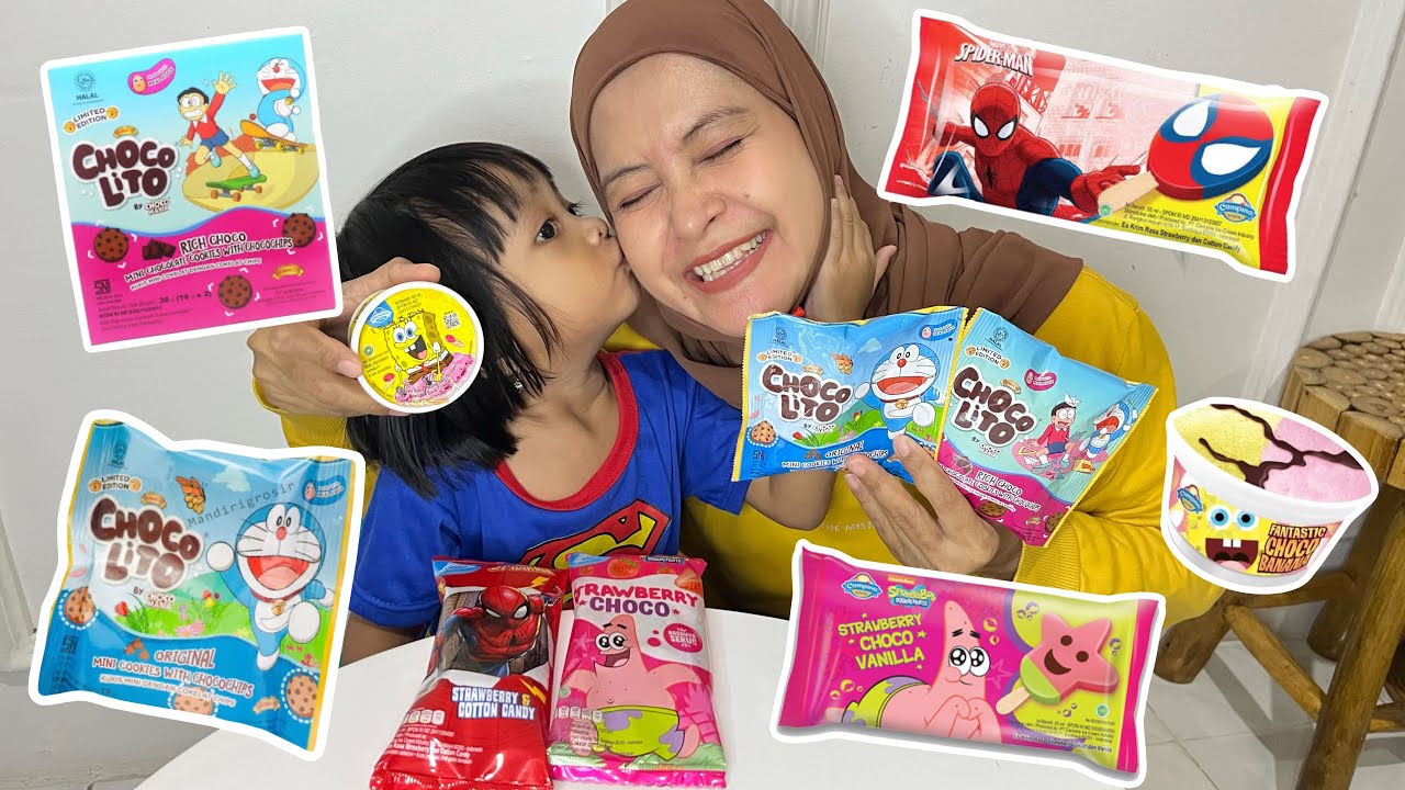 DRAMA BORONG ICE CREAM SPONGEBOB,SPIDERMAN,PATRICK || KUKIS DORAEMON ...