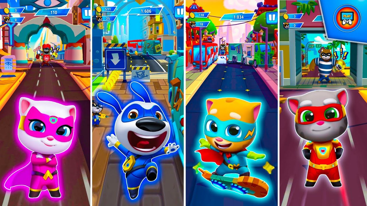 Talking Tom Hero Dash - Tom 🆚 Angela 🆚 Hank 🆚 Ginger | Who is best ...