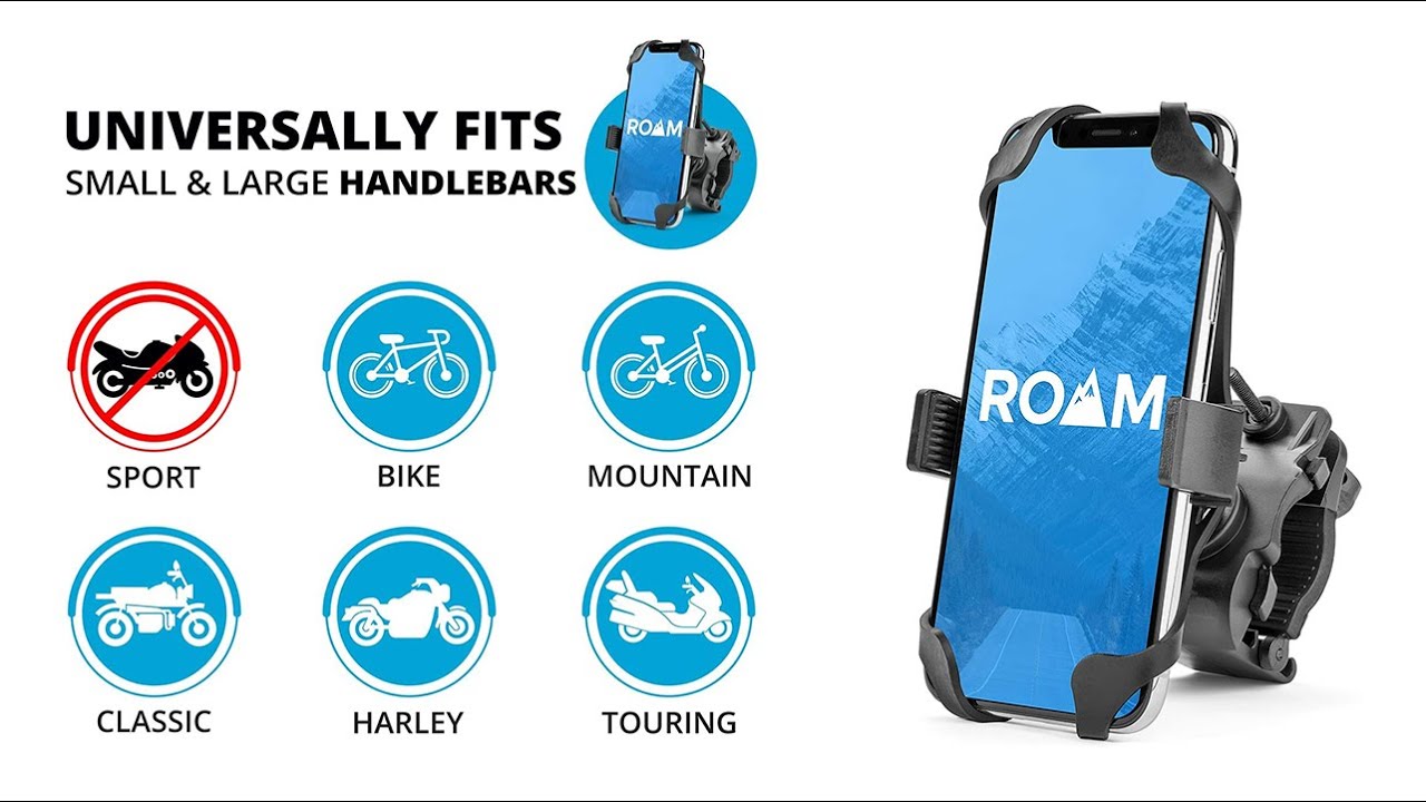 Roam Universal Premium Bike Phone Mount for Motorcycle - Holds Phones ...