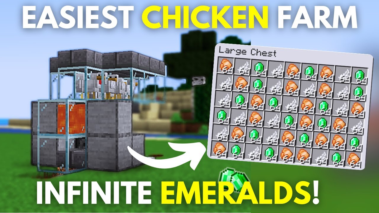Minecraft Easy Chicken Farm Tutorial - 100+ Per Hour - YouTube