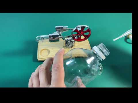 4 color stirling engine model operation video