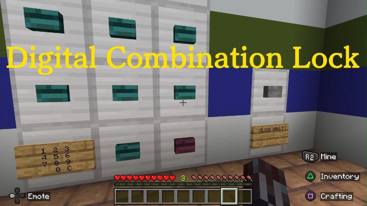 Minecraft Digital Combination Lock - YouTube