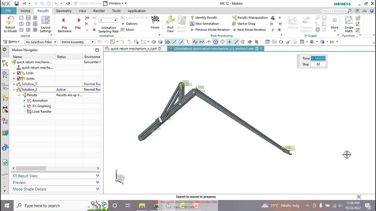 Export To Movie | NX Motion Simulation # 3 - YouTube