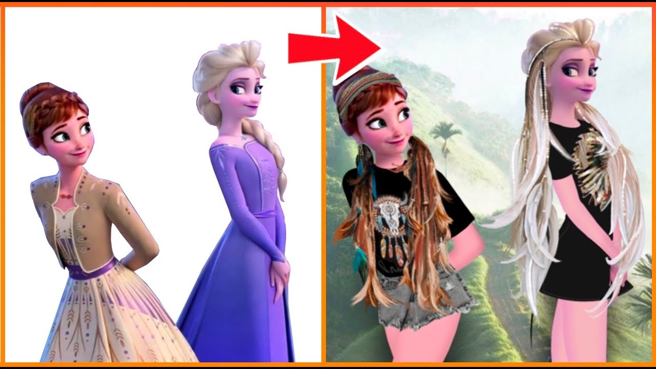 Frozen: Elsa Frozen hippie style - Disney Princesses Transformation ...