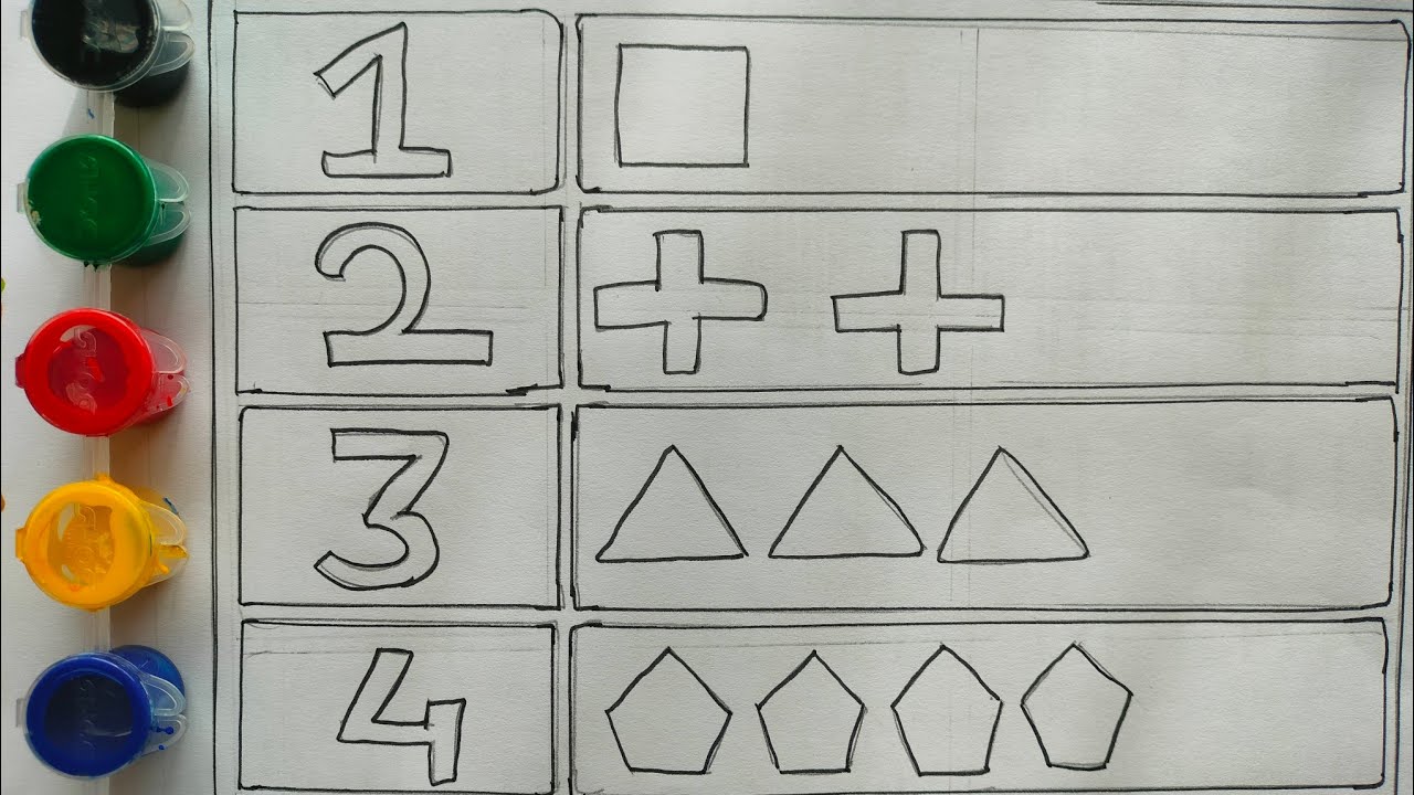 Numbers 1 to 5 with Shapes 🔢 | Learn Counting & Shapes for Kids ...