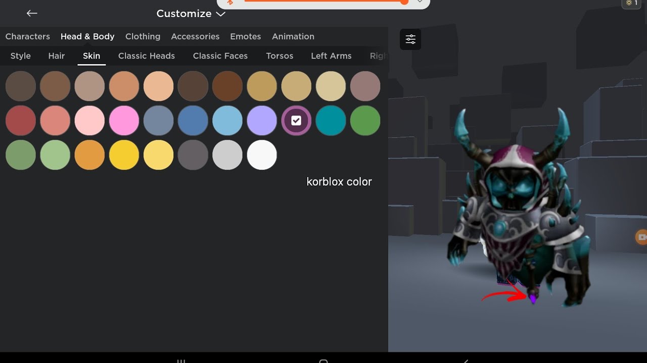 Color changing korblox-💅🌈😃 - YouTube