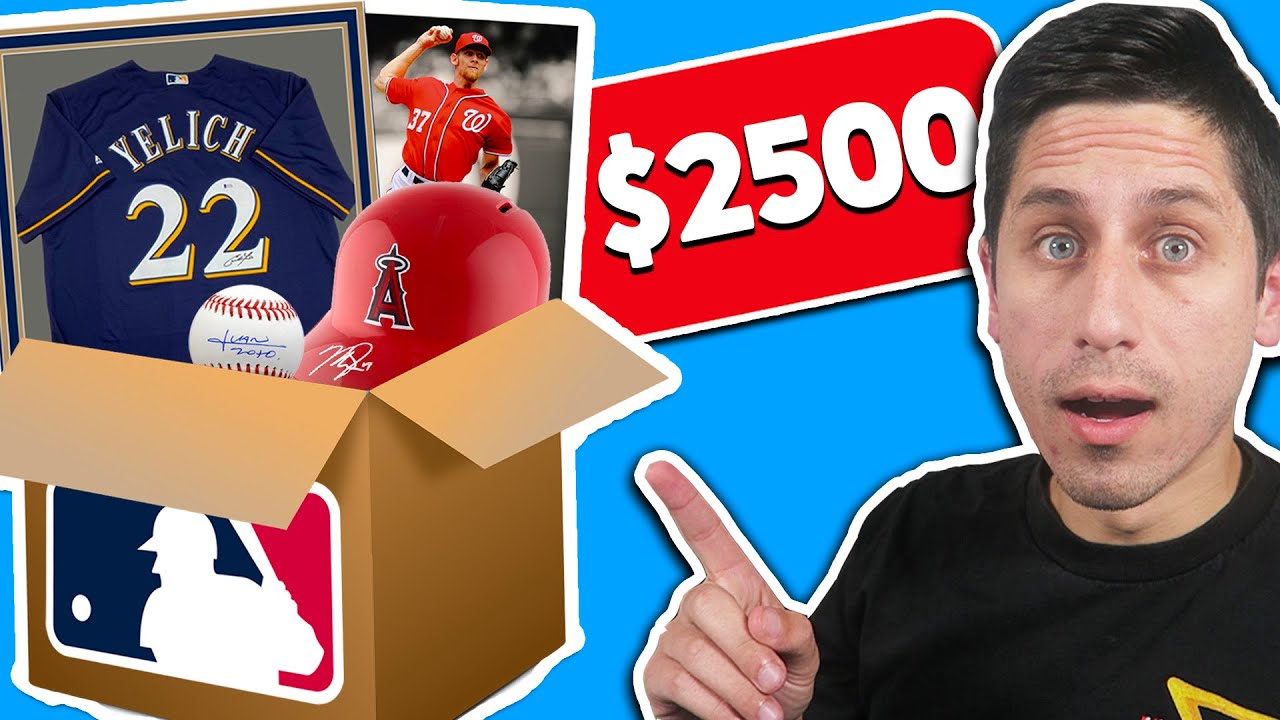 $2,500 MLB MYSTERY BOX!! AUTHENTIC SIGNED JERSEY BY MVP!! - YouTube