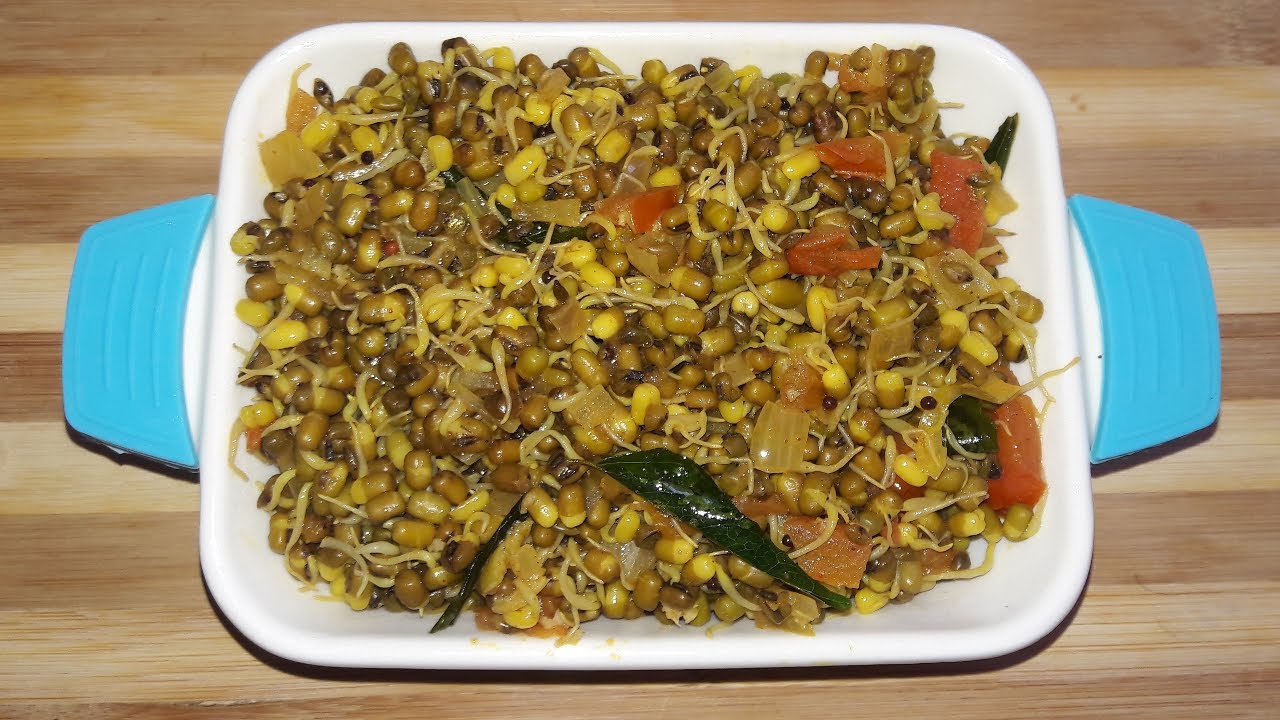 Healthy sprouted moong stir fry/sprouted green gram//molake hesaru kalu ...