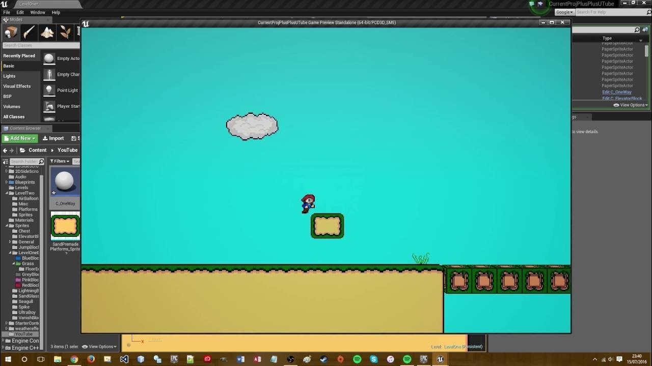 Unreal Engine - Paper 2D Side-Scroller Tutorial: One-Way Platforms - YouTube