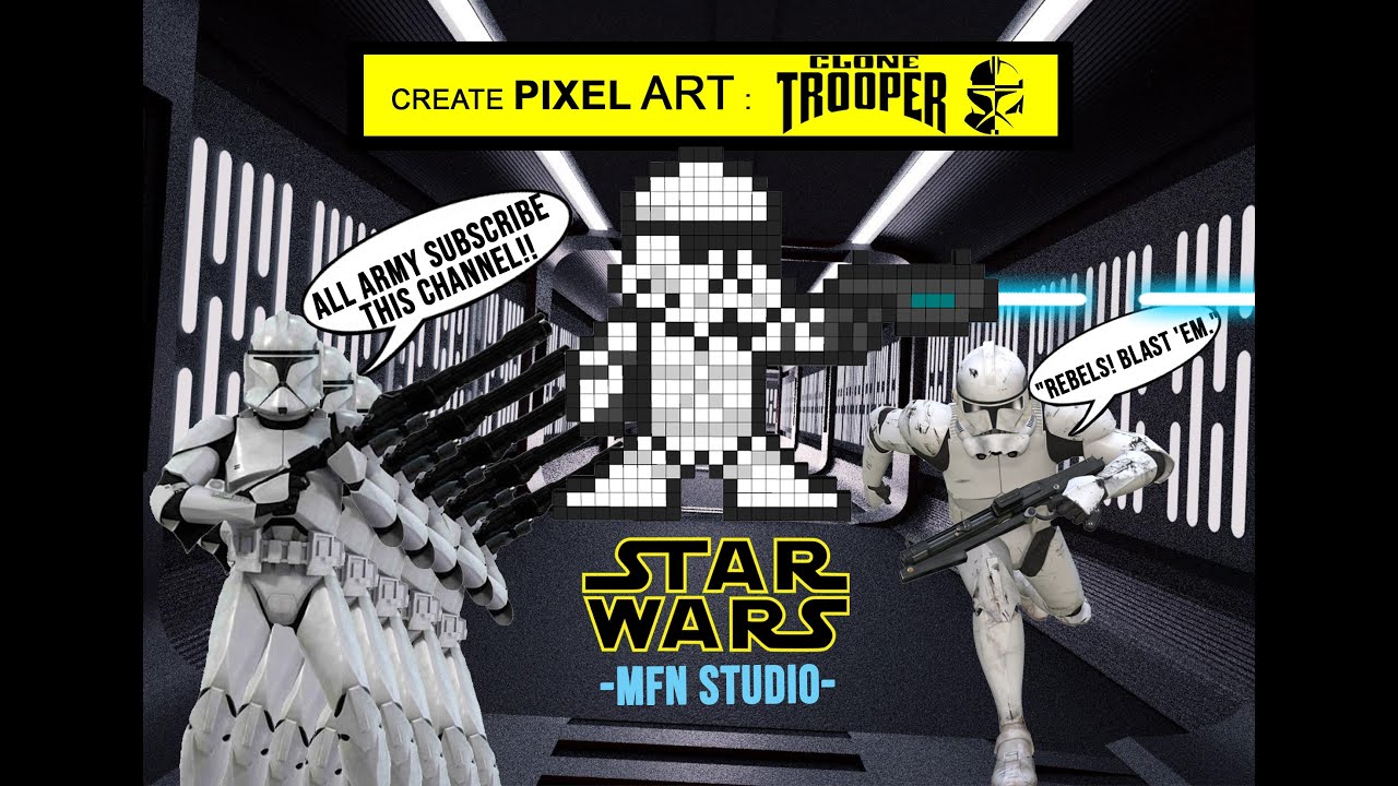 #23 PIXEL ART - HOW I MAKE CLONE TROOPER (STAR WARS) IN PIXEL.. - YouTube