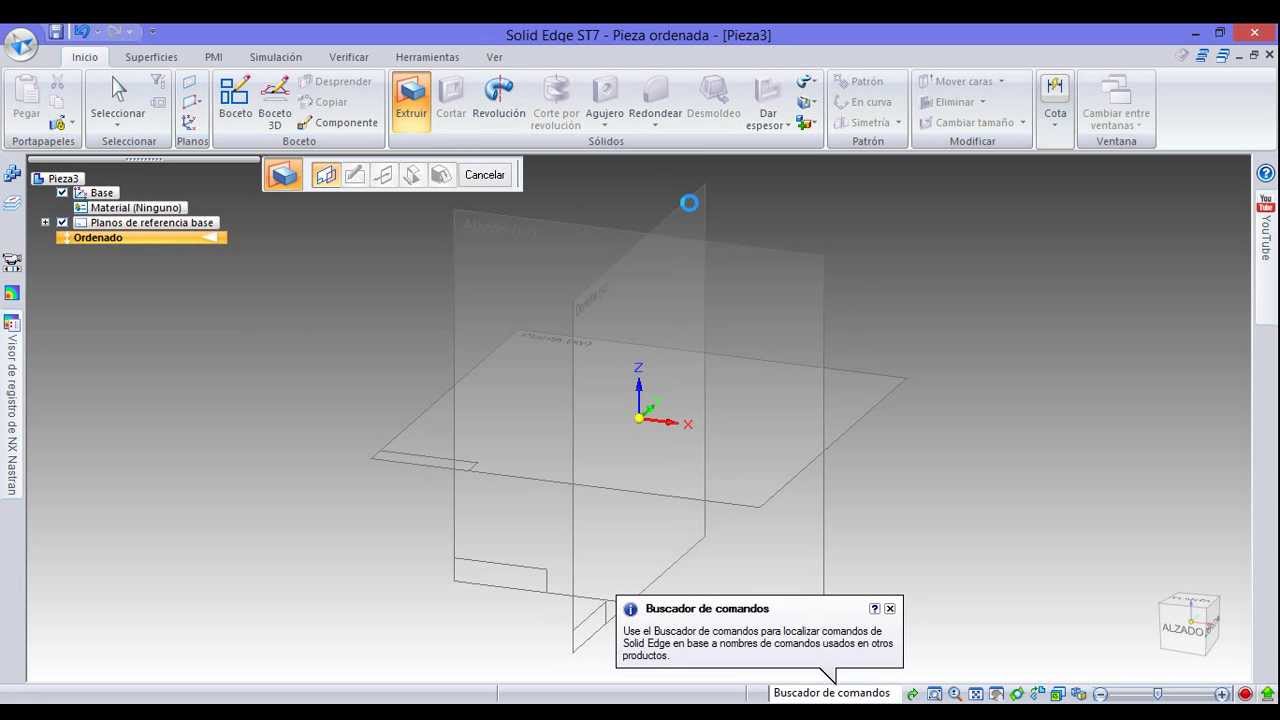 Solid Edge ST7 Tutorial parte 2 - YouTube