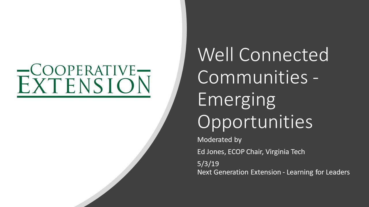 Well Connected Communities - Emerging Opportunities - YouTube