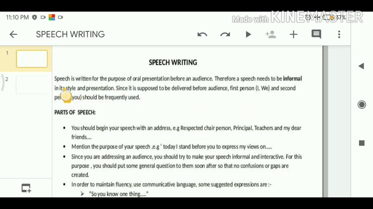DAV Class-8 Writing Section:- Speech Writing - YouTube