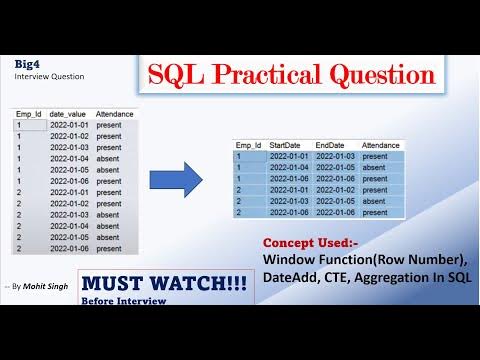 SQL Interview Questions Part-7| SQL Row Number Advance Question| Scenario Based Interview ...