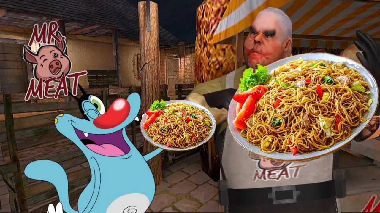 Me play as Oggy || Mr. meat play as Chowmin wala funny gameplay - YouTube