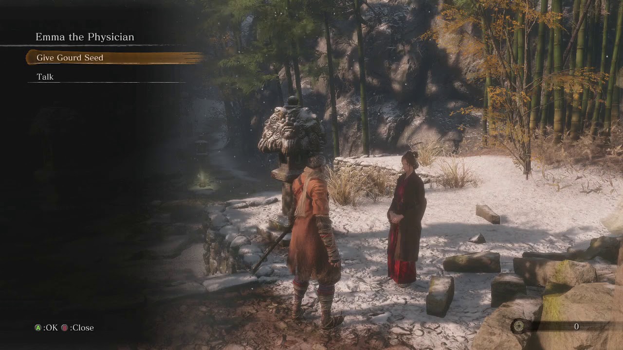 Sekiro Shadows Die Twice Talk to Emma About Wolf White Mark and Healing ...