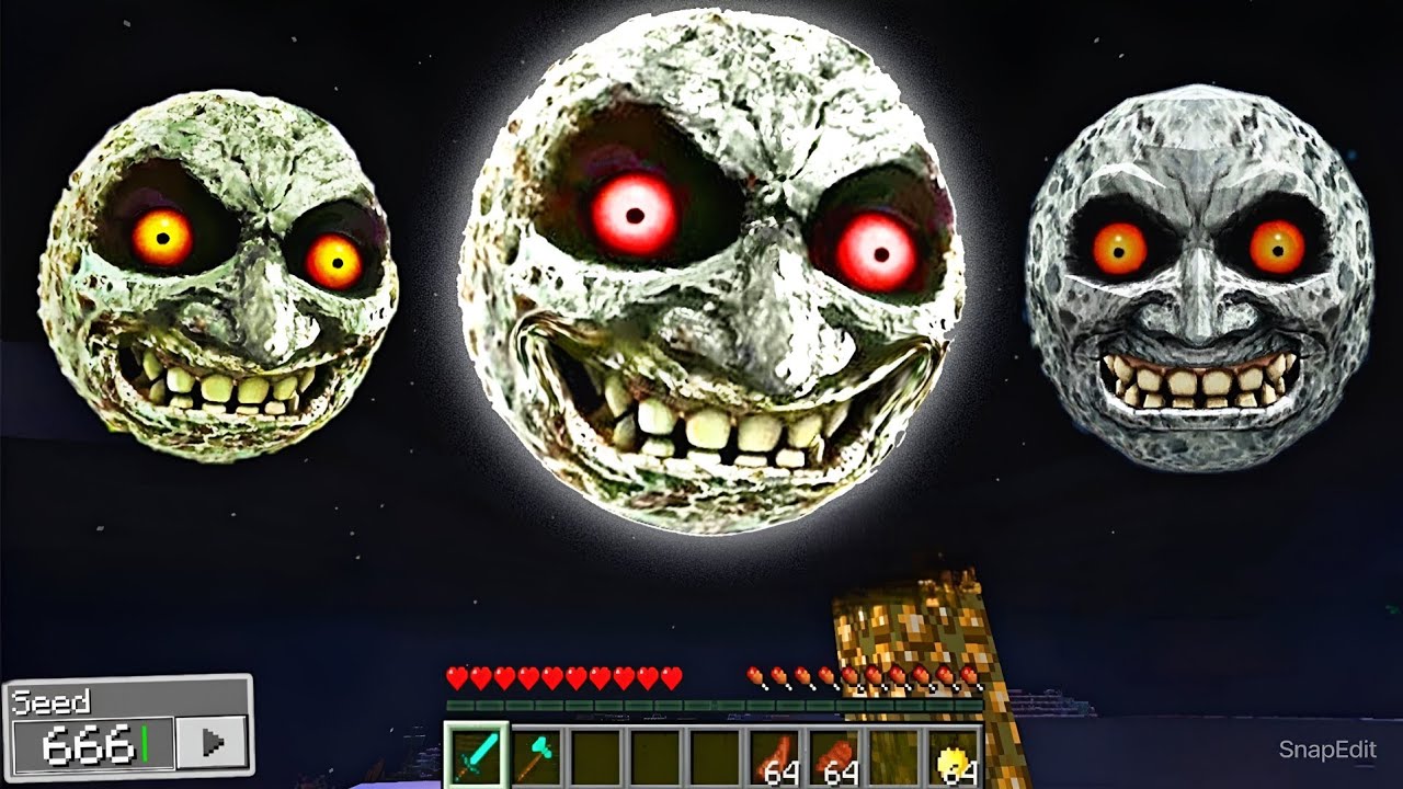 i Found Scary LUNAR MOON 😱 in Minecraft | Minecraft Lunar Moon | - YouTube