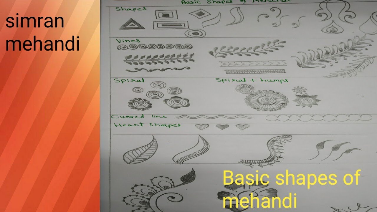 Mehandi Classes Day-3||Basic Shapes Of Mehandi🌿🌾🌿#mehndidesign #mehandi #heena #viral - YouTube