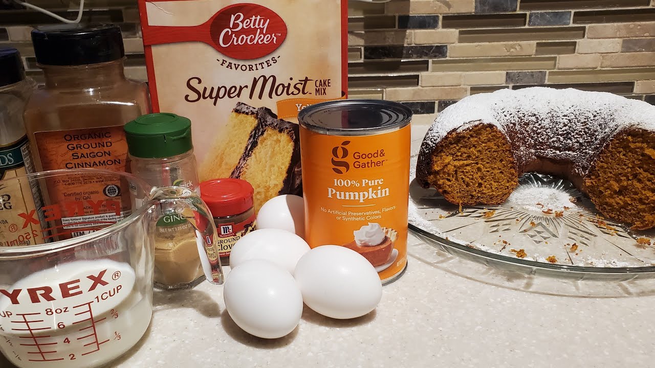 Easy Recipe for Pumpkin Bundt Cake using a Box Cake Mix - YouTube