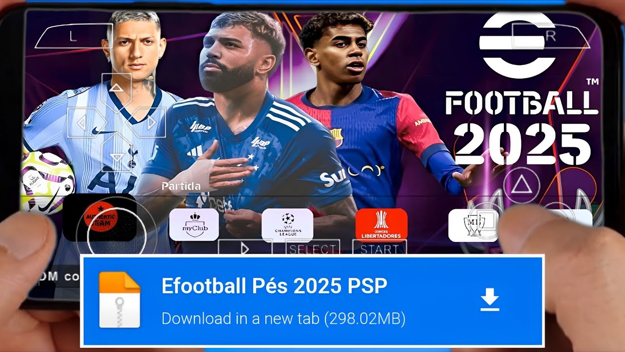 NOVO! eFOOTBALL PÉS 2025 PSP DOWNLOAD DIRETO MEDIA FIRE, ANDROID ...