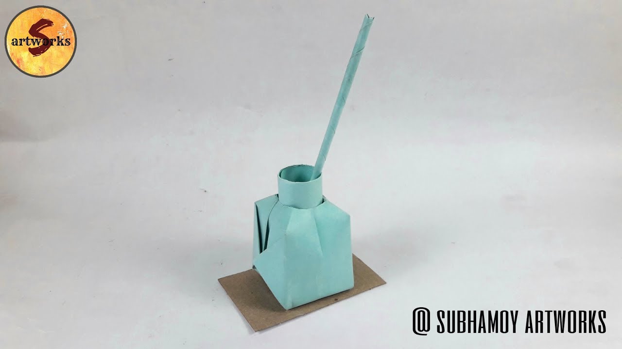 How to make paper craft for kids/paper ink pot craft/easy step by step ...