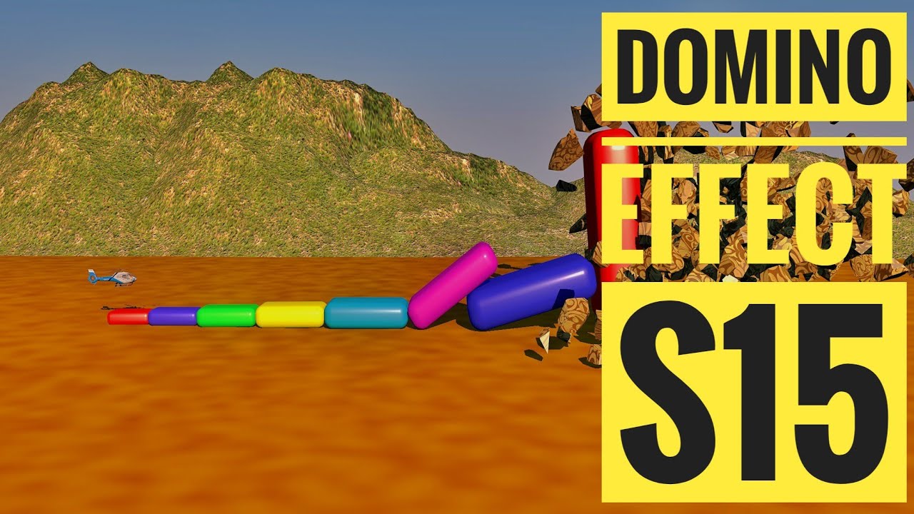 Domino Simulation S15!Big Domino Effect Blast!Colourfull Domino Effect ...