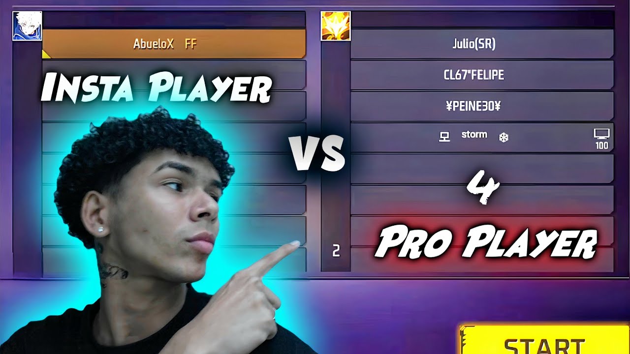 Insta Player 🥷🏻 Vs 4 Pro Player 👽 Esto fue lo que PASÓ 🤯 Mobile | Free ...