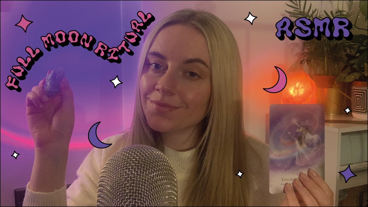 ASMR | Full Moon Ritual (Energy Plucking, Smudging, Oracle Card Pull) 🌕 ...